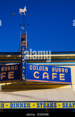 USA, Colorado, Leadville, sign for the Golden Burro cafe Stock Photo ...