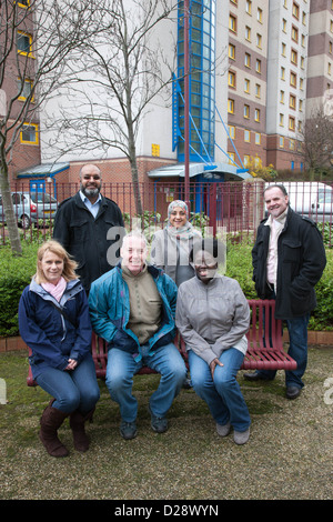 Group portrait at flats Stock Photo - Alamy