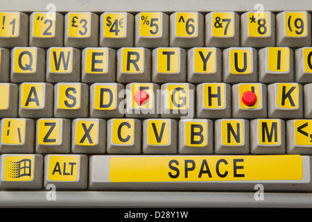 Computer keyboard for visually-impaired and blind people Stock Photo ...