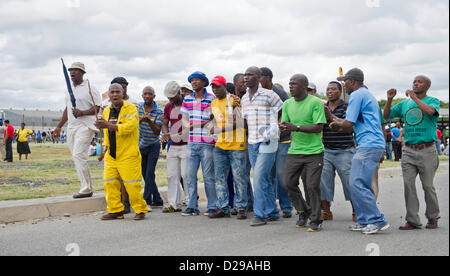RUSTENBURG, SOUTH AFRICA: Anglo Platinum mine workers march to the ...