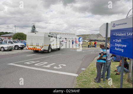 RUSTENBURG, SOUTH AFRICA: Anglo Platinum mine workers march to the ...