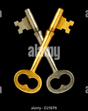 Two keys crossed a symbol of safety Stock Photo - Alamy