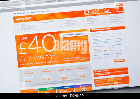 EasyJet website - Online discount airline tickets Stock Photo - Alamy