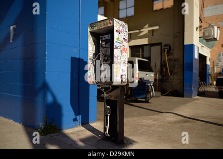 broken payphone san francisco Stock Photo - Alamy