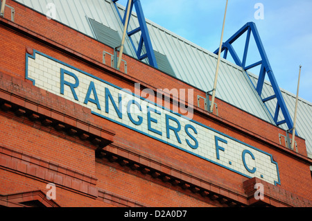 Glasgow Rangers football club blue gates of Ibrox stadium Stock Photo ...