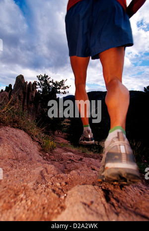 Colorado, Boulder. Man Running On The Red Rocks Trail Stock Photo - Alamy