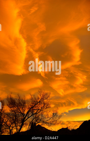 Sunset And Clouds Over Boulder, Colorado In Late November Stock Photo ...