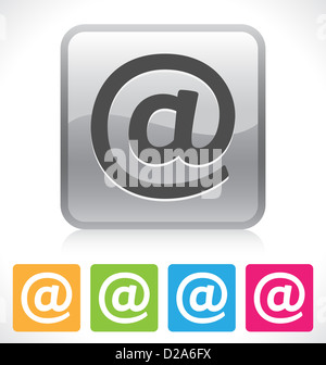 GREEN shiny at e-mail symbol Stock Photo - Alamy