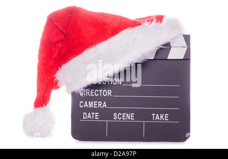Christmas hat with film board cutout Stock Photo - Alamy