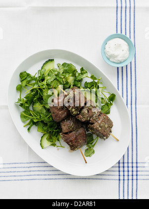 High angle shot of a plate with delicious berry pie, vanilla ice cream ...