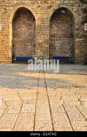 Alcoves in an old stone wall created to provide sheltered spaces for ...