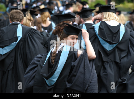 Graduation ceremony at the University of Birmingham A student uses a ...