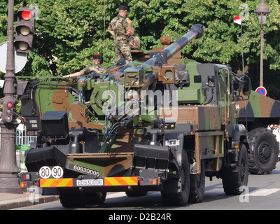 The CAESAR self-propelled howitzer is displayed during a military ...