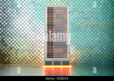 A iron server room. 3D rendered Illustration Stock Photo - Alamy