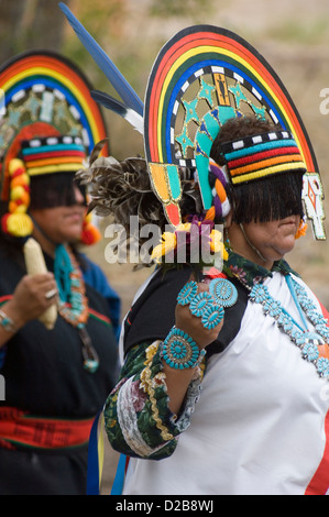 Zuni Pueblo Dancers preforming traditional dances at Bandelier National ...