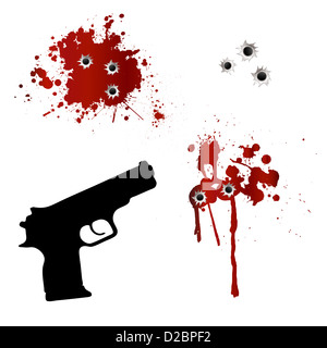 Bloody bullet holes Stock Photo - Alamy
