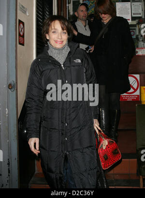 Kristin Scott Thomas is seen leaving the Charles Finch & Chanel 2026 ...