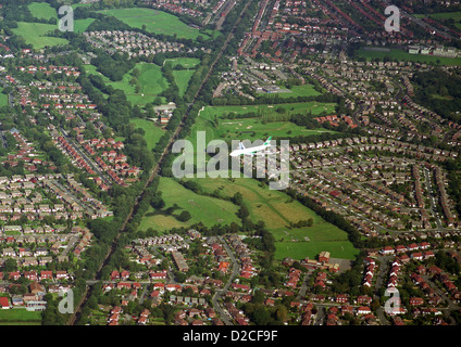 aerial view of a PIA (Pakistan Airlines) jumbo jet Boeing 747 passenger ...