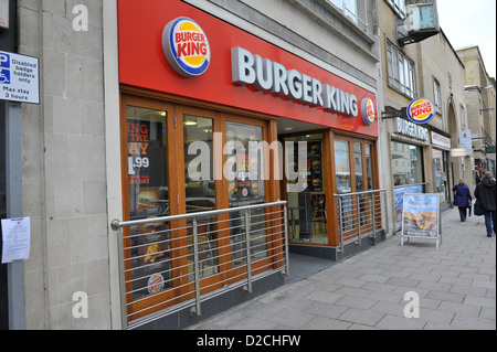 UK Burger King restaurant on a retail park with a drive thru section ...