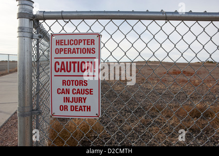 helicopter safety signs at Grand canyon west airport Arizona USA Stock ...