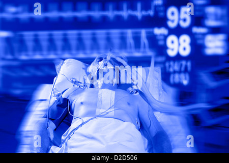 MODEL RELEASED Intensive care patient Stock Photo - Alamy
