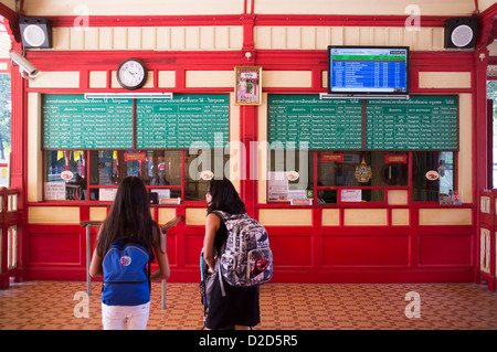 Train ticket booking office, Hua Hin railway station, thailand Stock ...