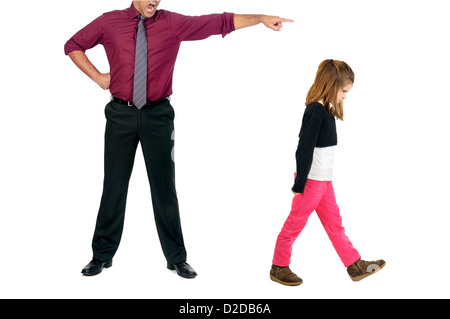 Young girl being grounded by her father Stock Photo - Alamy