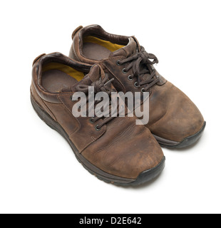 an old pair of men's shoes on a transparent background Stock Photo - Alamy