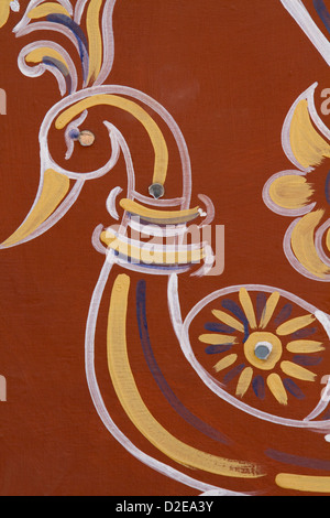 Detail of a textile painting, Gwalior, Madhya Pradesh, India Stock ...