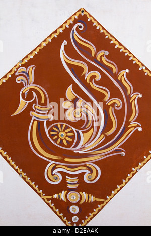 Detail of a textile painting, Gwalior, Madhya Pradesh, India Stock ...