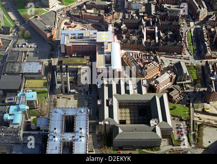 aerial view of Leeds General Infirmary on Great George Street, Leeds ...