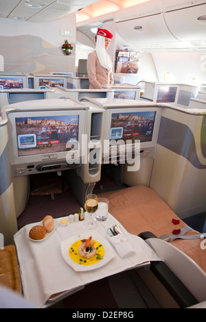 First Class, Emirates Airbus A380 Stock Photo - Alamy