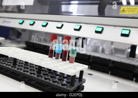 Reportage at Saint Joseph hospital in Paris, France. Medical laboratory ...