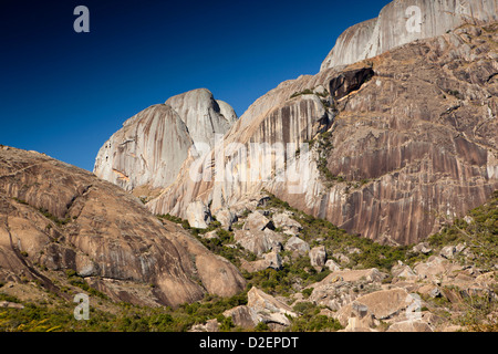 Madagascar, Ambalavao, Reserve dAnja, rocky forest, Ringtailed Lemur ...