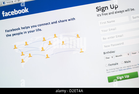 Facebook logo and website close up Stock Photo - Alamy