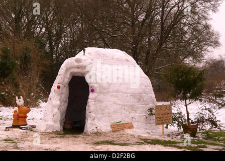 Igloo type house built during the Arctic conditions prevailing across ...