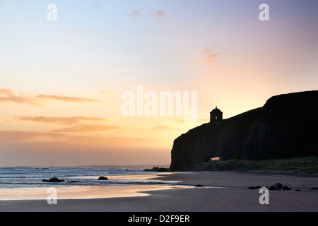 Mussenden Temple sitting high on cliffs overlooking the Atlantic Ocean ...