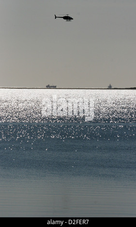 helicopter over wexford town ireland Stock Photo - Alamy