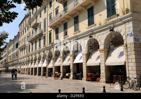 The Liston Square Kerkyra Corfu Old Town Greece Stock Photo - Alamy