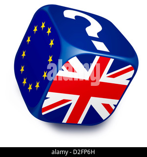 European Union flag on new year invitation card with red christmas ...