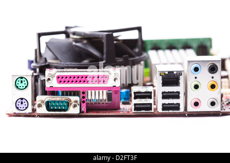 Ports on the motherboard of personall computer closeup Stock Photo - Alamy
