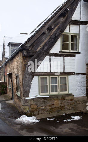 Cruck Frame Detail in old Timber Framed Building at Lacock Stock Photo ...
