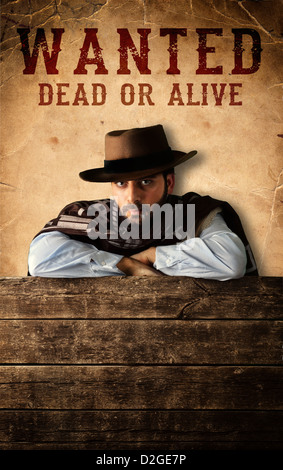 Bad gunslinger in the old wild west. Western concept Stock Photo - Alamy