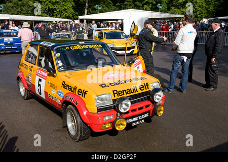 1978 Renault 5 Group 2 rally car with driver Christophe Mirot at the ...