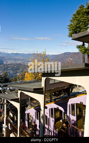 View of the Como Brunate funicular in Lake Como, Nothern Italy Stock ...
