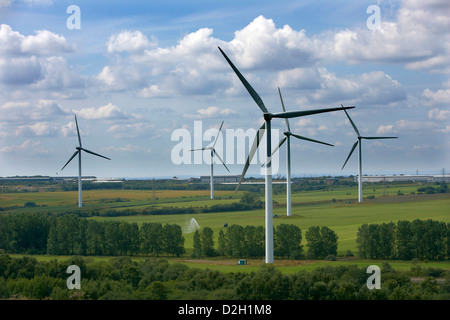 The wind farm and turbines at Normandy Hall Country Park, near ...
