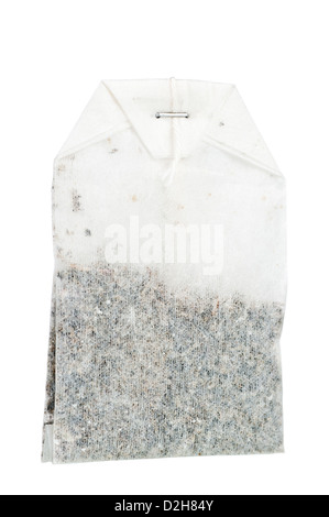 SIngle tea bag over a white background Stock Photo - Alamy