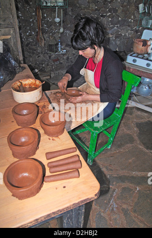 female potter labouring at her workshop Stock Photo - Alamy