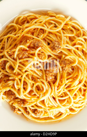 Spaghetti With Meat Sauce American Style Stock Photo - Alamy