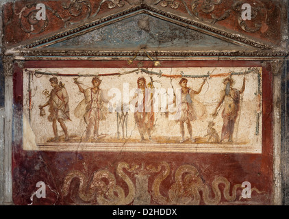 Ancient Painted Wall Frescoes At The Ancient Roman City Of Pompei ...